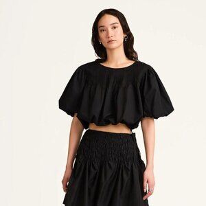 Merlette | Tops | Merlette Nyc Azalea Cropped Blouse Top Breezy Black ...